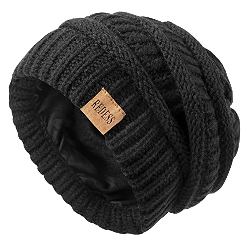 REDESS Slouchy Beanie Hat for Women Winter Warm Chunky Soft Oversized Cable Knit Cap