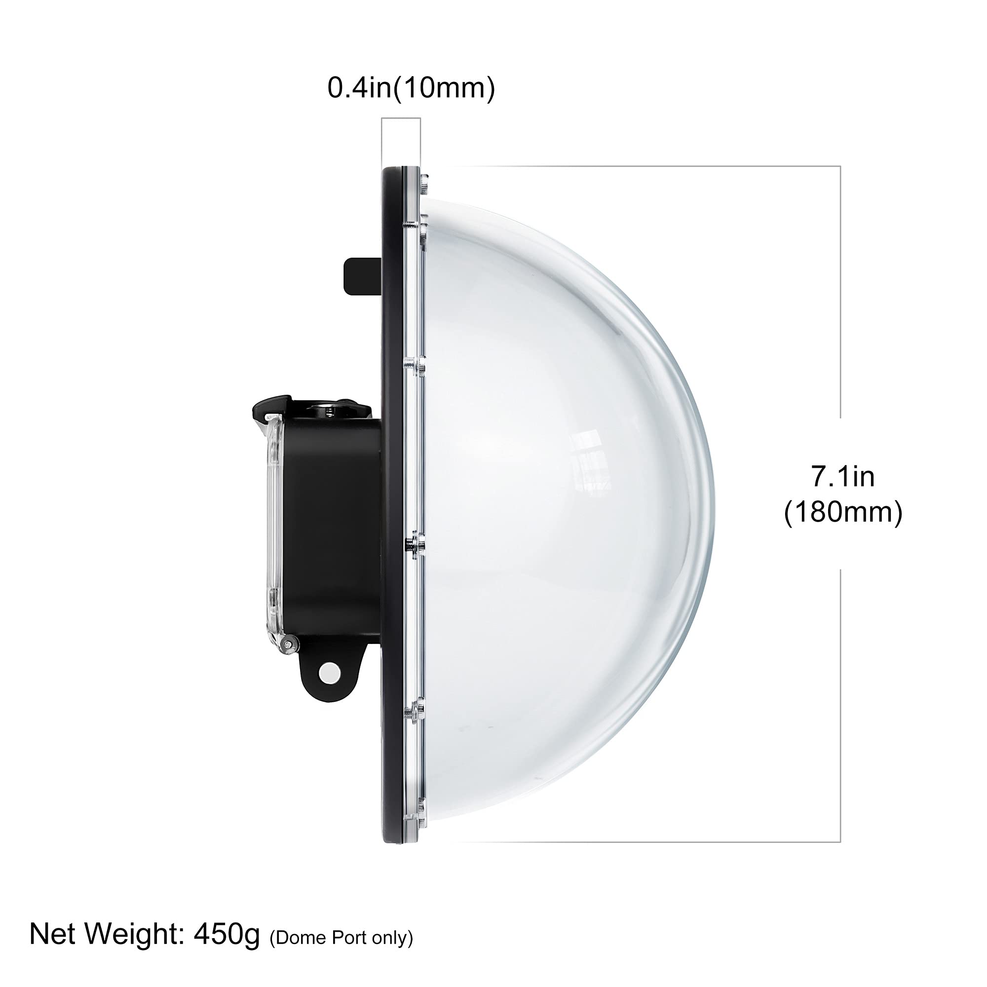 YALLSAME Waterproof Dome Port for GoPro Hero 9 10 11 12 with Floating Hand Grip/Trigger/Front View, Underwater Diving Snorkeling Protective Dome Housing Case Accessories Kit for GoPro11 10 9 Black