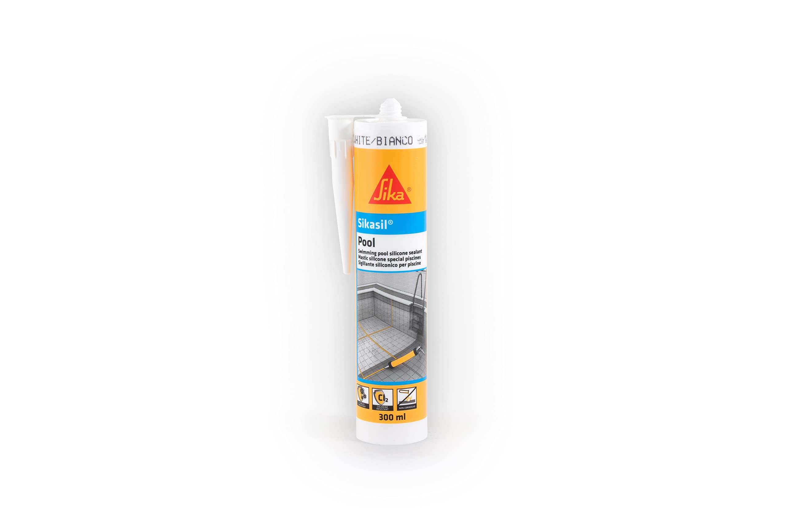 Sikasil Pool with High Chlorine Reristance Silicone Sealent for Swimming Pools and Wet Areas - Grey - 300 ml