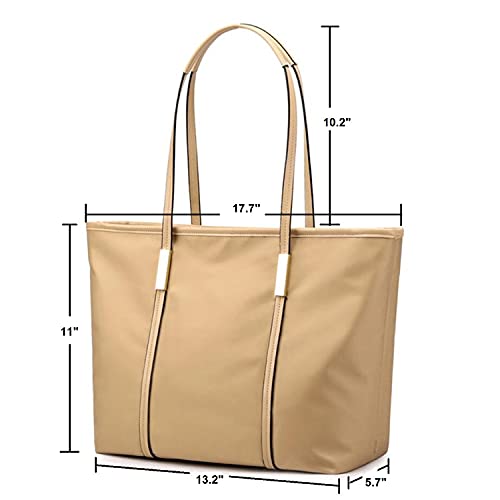 Women Nylon Tote Bag Water Resistant Large Capacity Shoulder Bag Top Handle Handbags (Black)