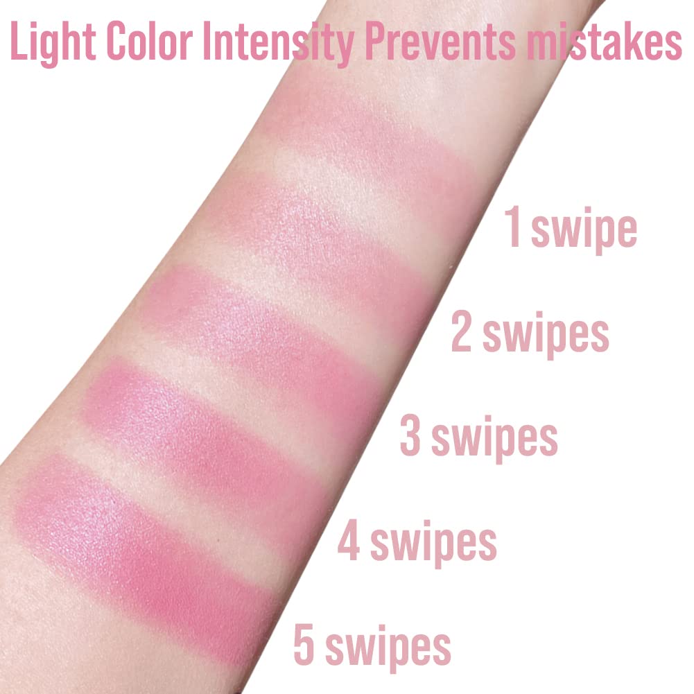 TINTARK Chubby Cream Blush Stick for Face Cheek Lip Eye, Light Translucent Color for Fair Skin, Velvet Mousse Texture, Natural Pink Magenta Peach Red Matte Makeup Blusher, Vegan Cruelty Free