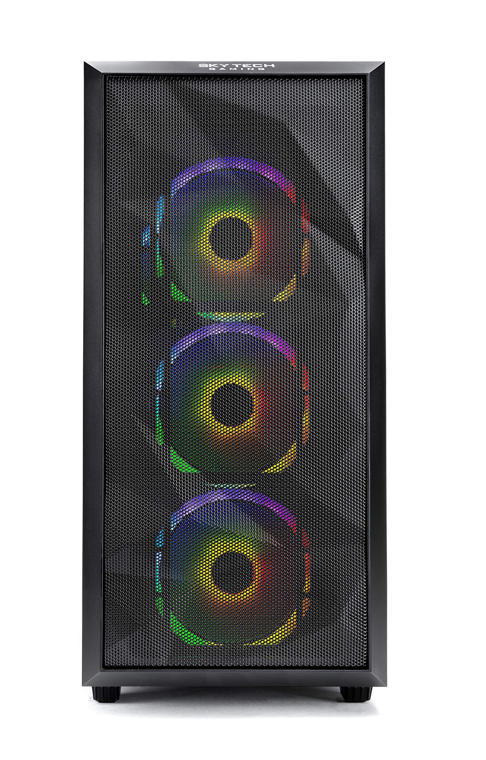 Skytech Chronos Gaming PC Desktop - AMD Ryzen 7 3700X 3.6GHz, RTX 3070 8GB, 16GB DDR4 3200, 1TB NVME, 650W Gold PSU, Windows 10 Home 64-bit, Black