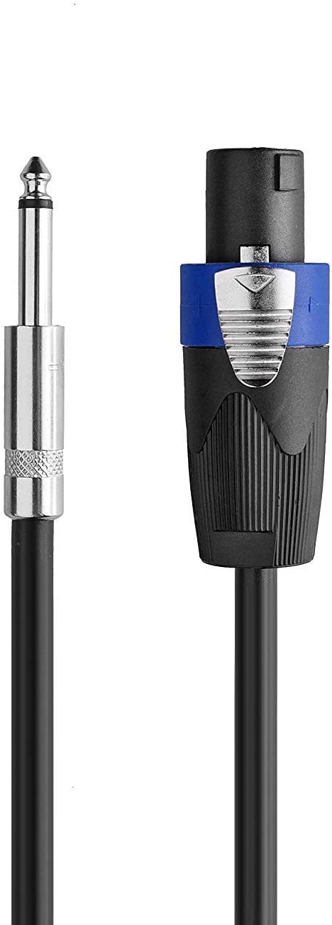 Yoico Pro 6 Feet Speakon to 1/4 Speaker Cable - 6 ft 12 Gauge Speakon to 1/4 Male Inch Audio Amplifier Connection Heavy Duty Cord - Single