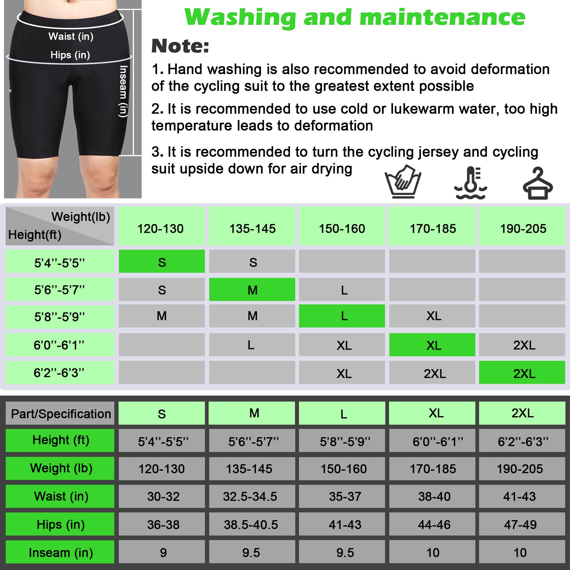 Zacro Men's Cycling Shorts, Cycling Half Pants, Padded Bike Shorts for Men Black