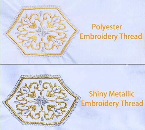 Simthread Embroidery Machine Thread 550 Yards 40 Brother Colors and 2 Metallic Thread Gold&Silver Colors for Embroidery and Sewing