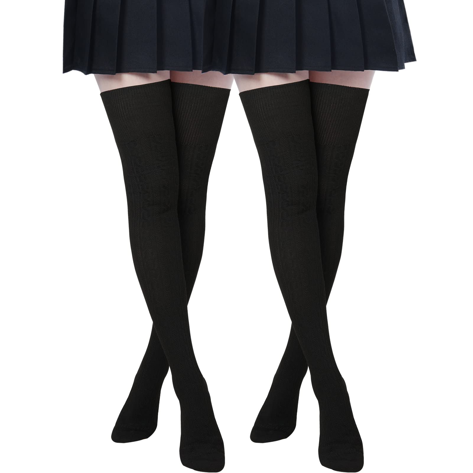 UXQEJO Knee High Socks for Women Thigh High Long Sock Over Knee Knit Stockings Tall Leg Warmers