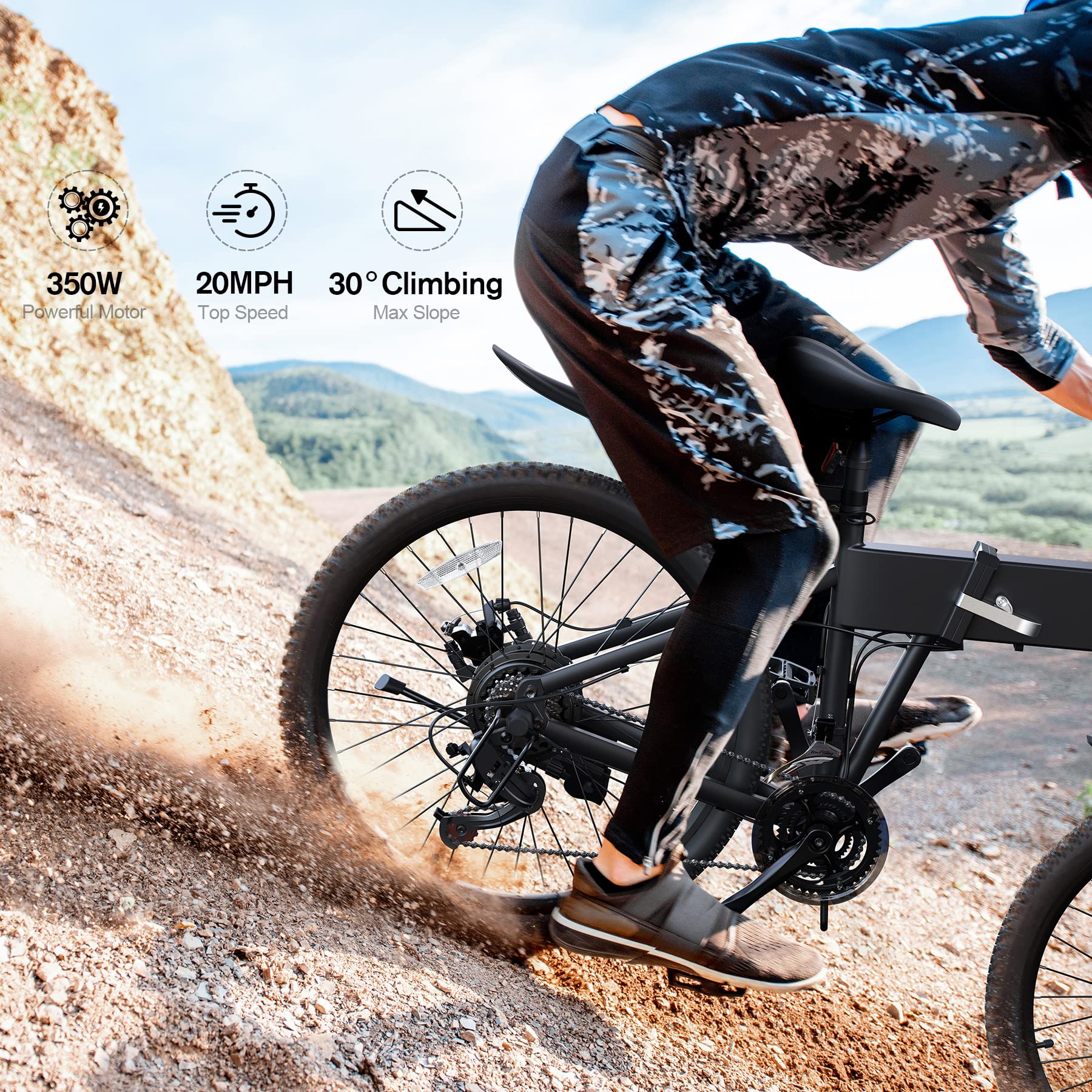 Vivi S3 Electric Bike 26" 350W Folding Electric Mountain Bike for Adults