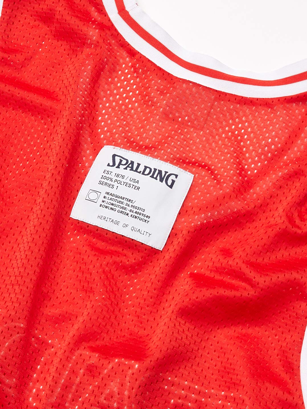 Spalding Men's Athletic Dry Mesh Basketball Jersey Shirt Tank Engine Red