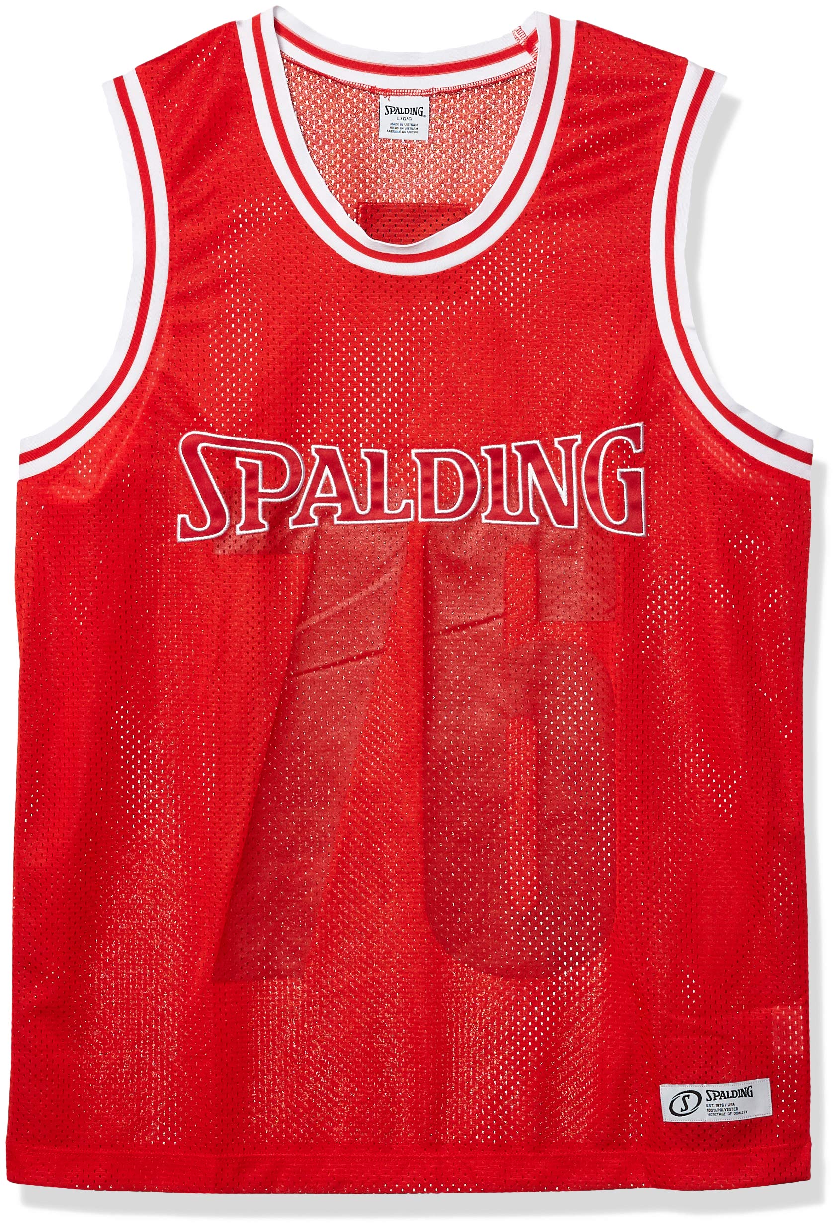 Spalding Men's Athletic Dry Mesh Basketball Jersey Shirt Tank Engine Red