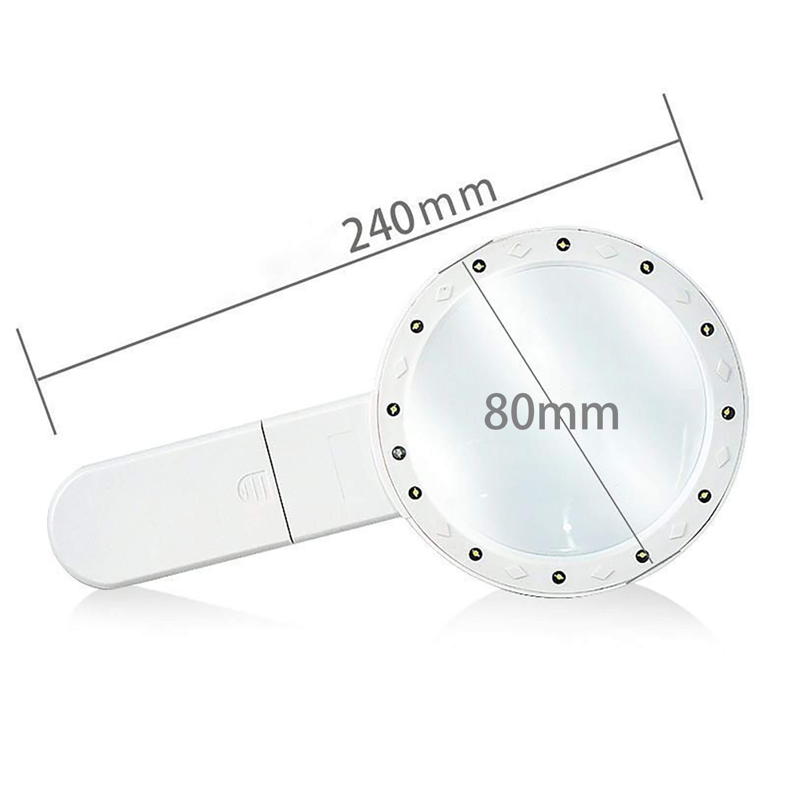 TWINBOSTER Magnifying Glass with Light, Magnifier 20X Handheld Illuminated Lighted Magnifier with 12 LED Lights for Seniors Reading, Stamps, Map,Repair, Observe Plants,Inspection, Macular Degeneration