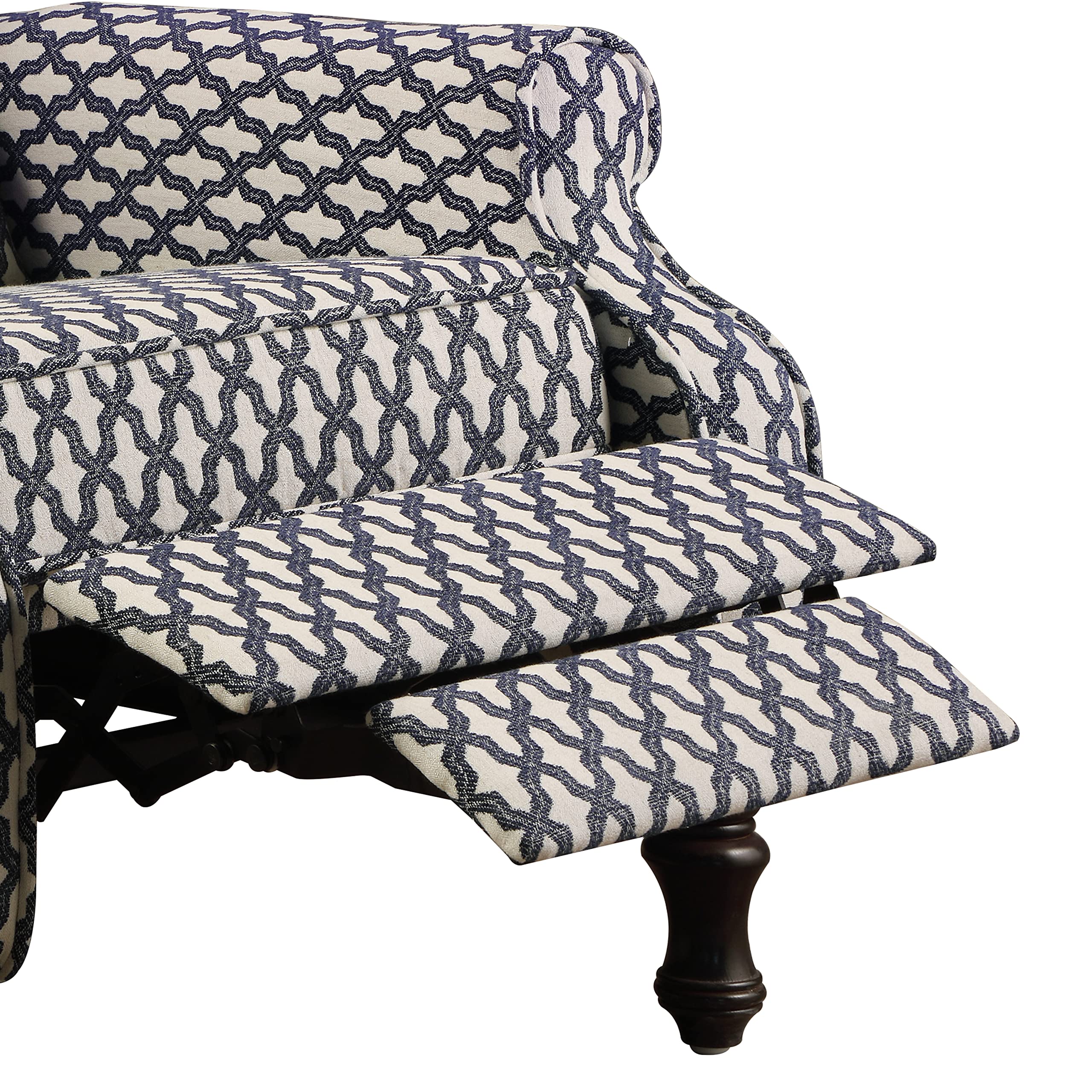 Rosevera Kelly Victoria Padded Push Back Recliner Chair for Living Room and Bedroom, Navy Blue