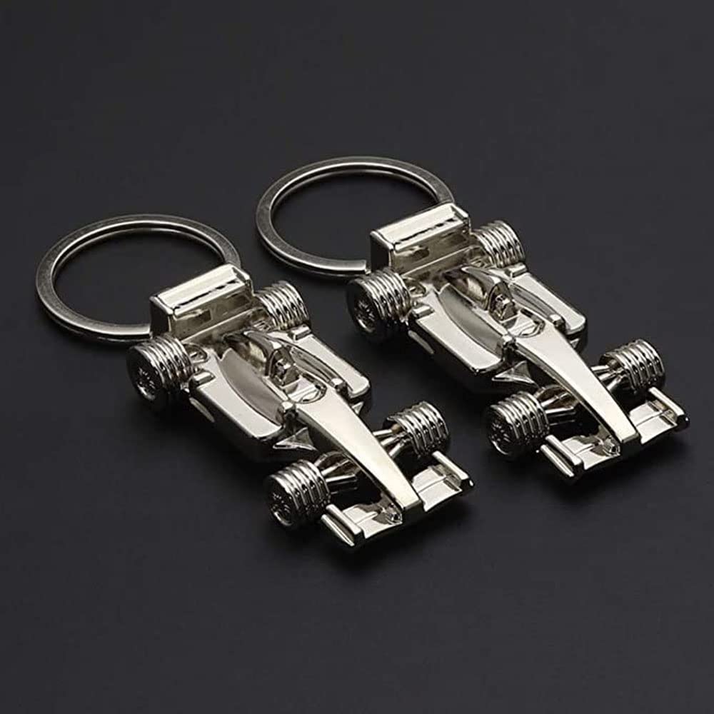 xiaojie F1 Formula 1 Racing Car Model Keychain Solid racing Keychain Gift, Metallic, 3.5 X 1 X 0.5 in