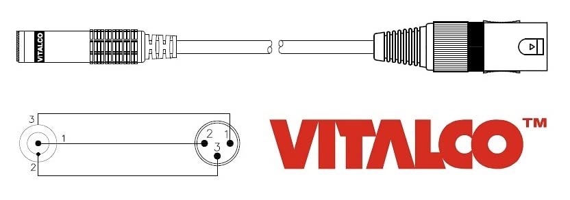 VITALCO XLR Male to 1/4 Jack Stereo Female Mic Adapter 6.35 1/4" Jack TRS to 3 Pin Microphone Audio Balanced Cable Converter