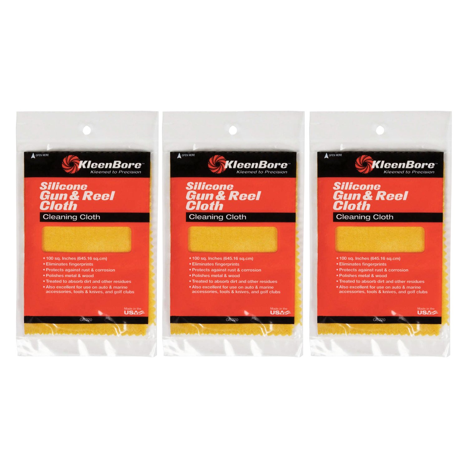 SafariLand KleenBore (3-Pack) GC220 100" Gun & Reel Silicone Polish Clean Cloth