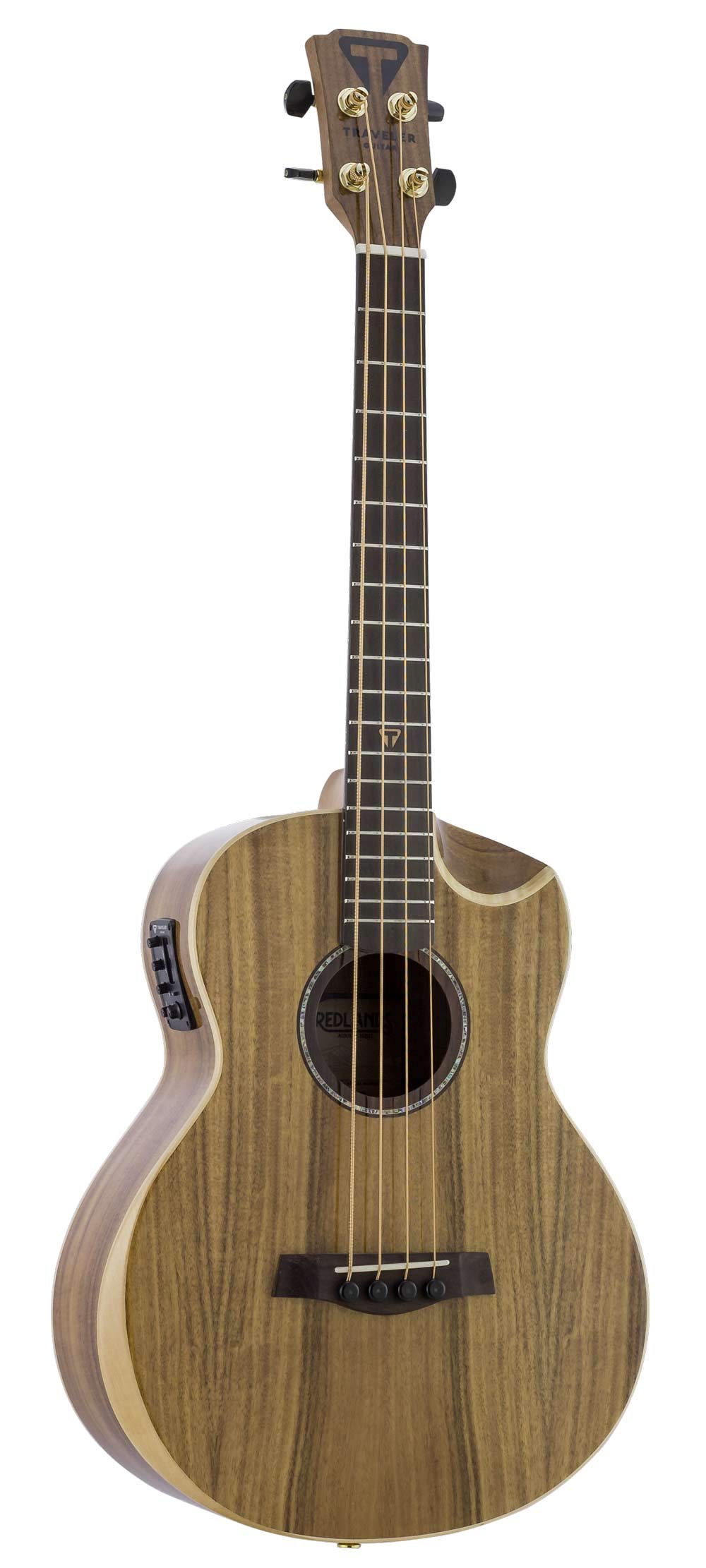 Traveler Guitar 4 String Acoustic-Electric Bass Guitar, Right, Koa (Redlands Concert