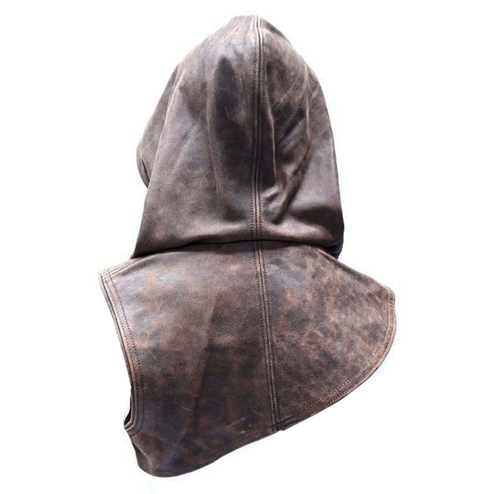 Uyebros Medieval Costume Hooded Balaclavas Medieval Gothic Cowl Hat Costumes for Halloween LARP Cosplay Party (Medium, Brown)