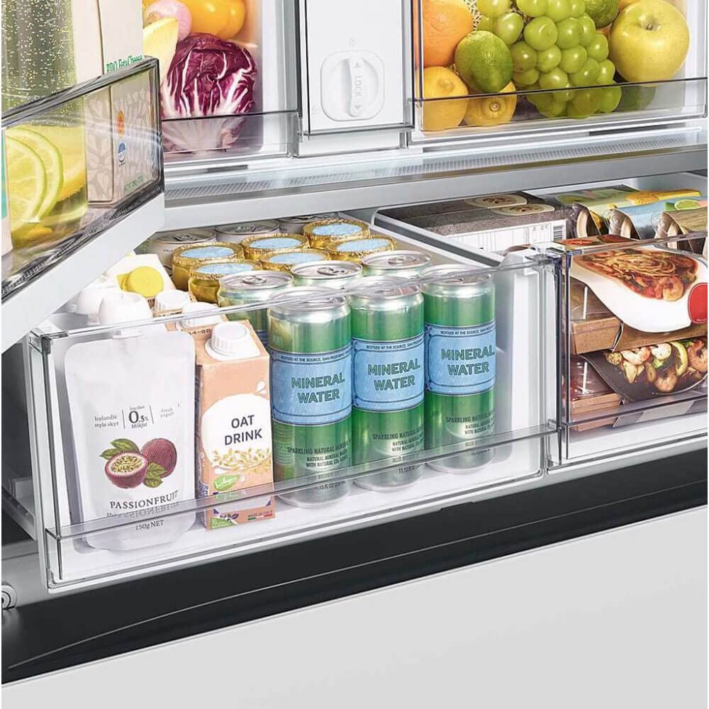 SAMSUNG RF24BB660012 24 Cu. Ft. Bespoke White Glass 3-Door French Door Counter Depth Refrigerator