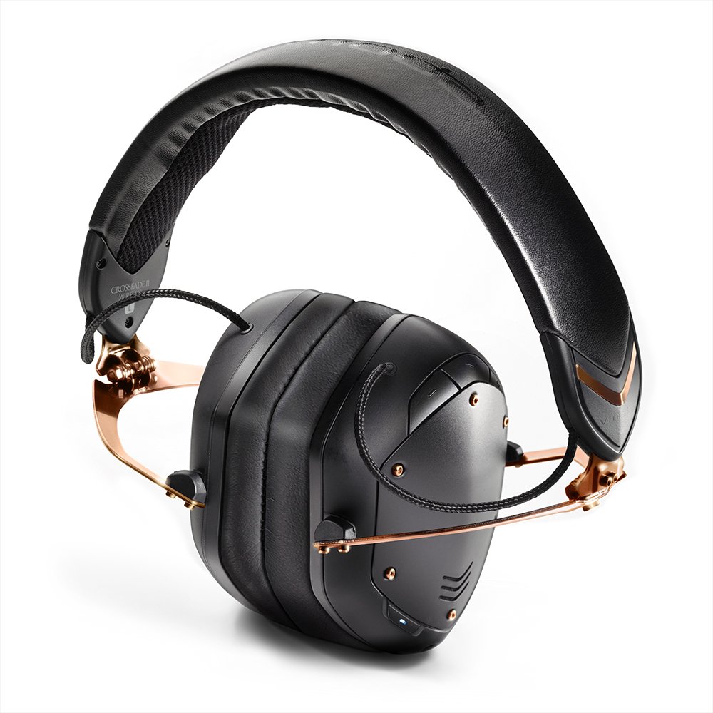 V-MODA Crossfade 2 Wireless Codex Edition with Qualcomm aptX and AAC - Rose Gold & V-MODA XL Cushions for Over-Ear Headphones - Black