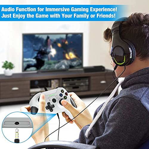YCCSKY Wired Controller for Xbox One/Xbox Series X|S, Wired Game Controller with Mode Control, Dual Vbt and Novel Design for Xbox One/X/S/PC with Windows 7/8/10 (White)