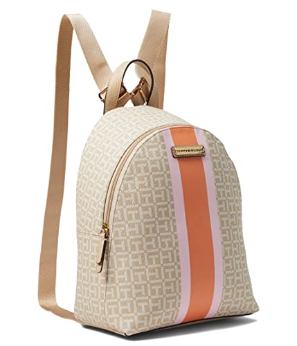 Tommy Hilfiger Ainsley II Smalldome Backpack Coated Square Monogram Fawn/Optic White One Size
