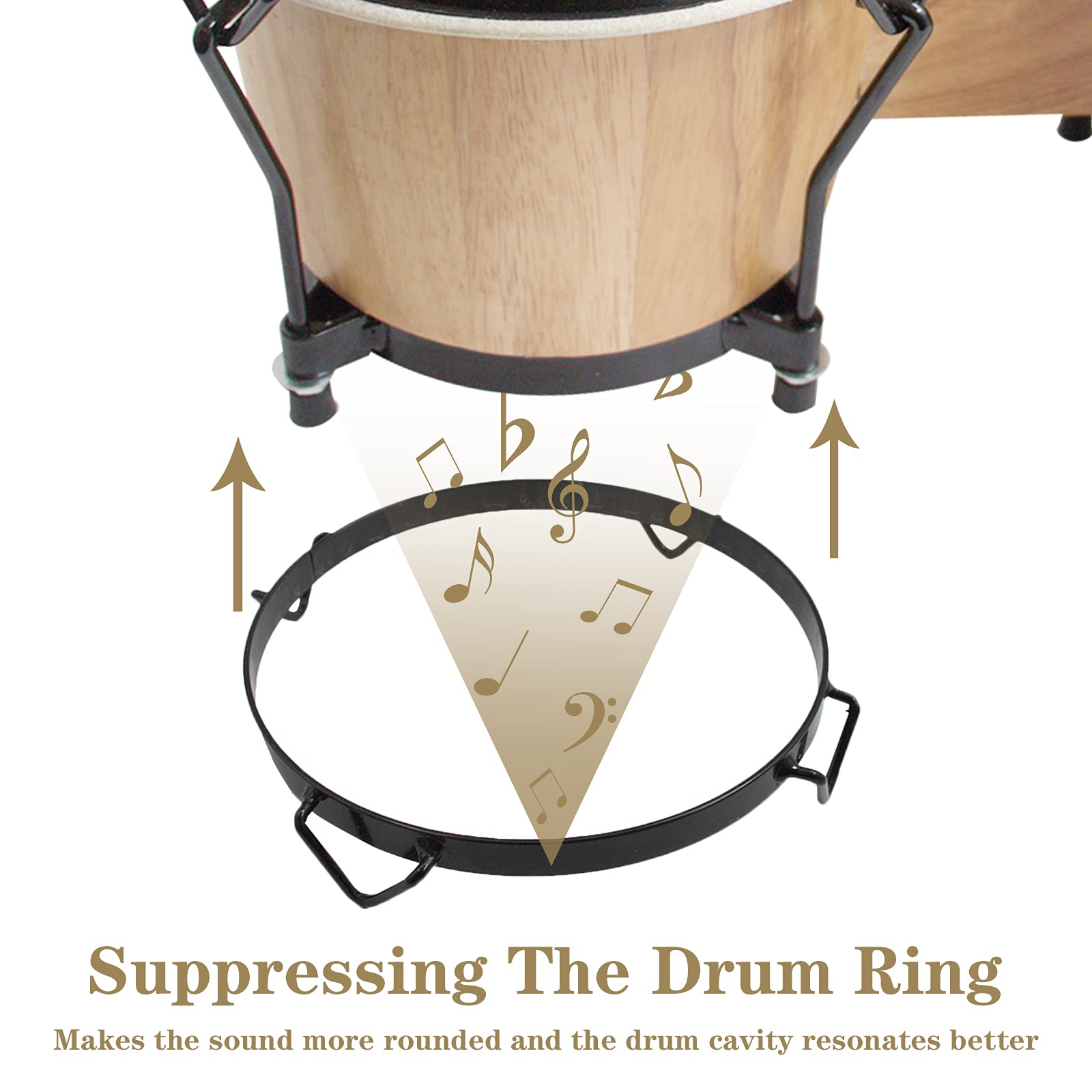 VACHAN Bongo Drums 6”and 7”Bongos for Adults Kids, Professionals Cavity Wood Percussion Instrument with Tuning Wrench,Natural Finish