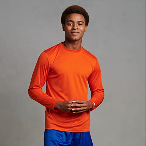 Russell Athletic Men's Long Sleeve Performance Tee, Burnt Orange, X-Large