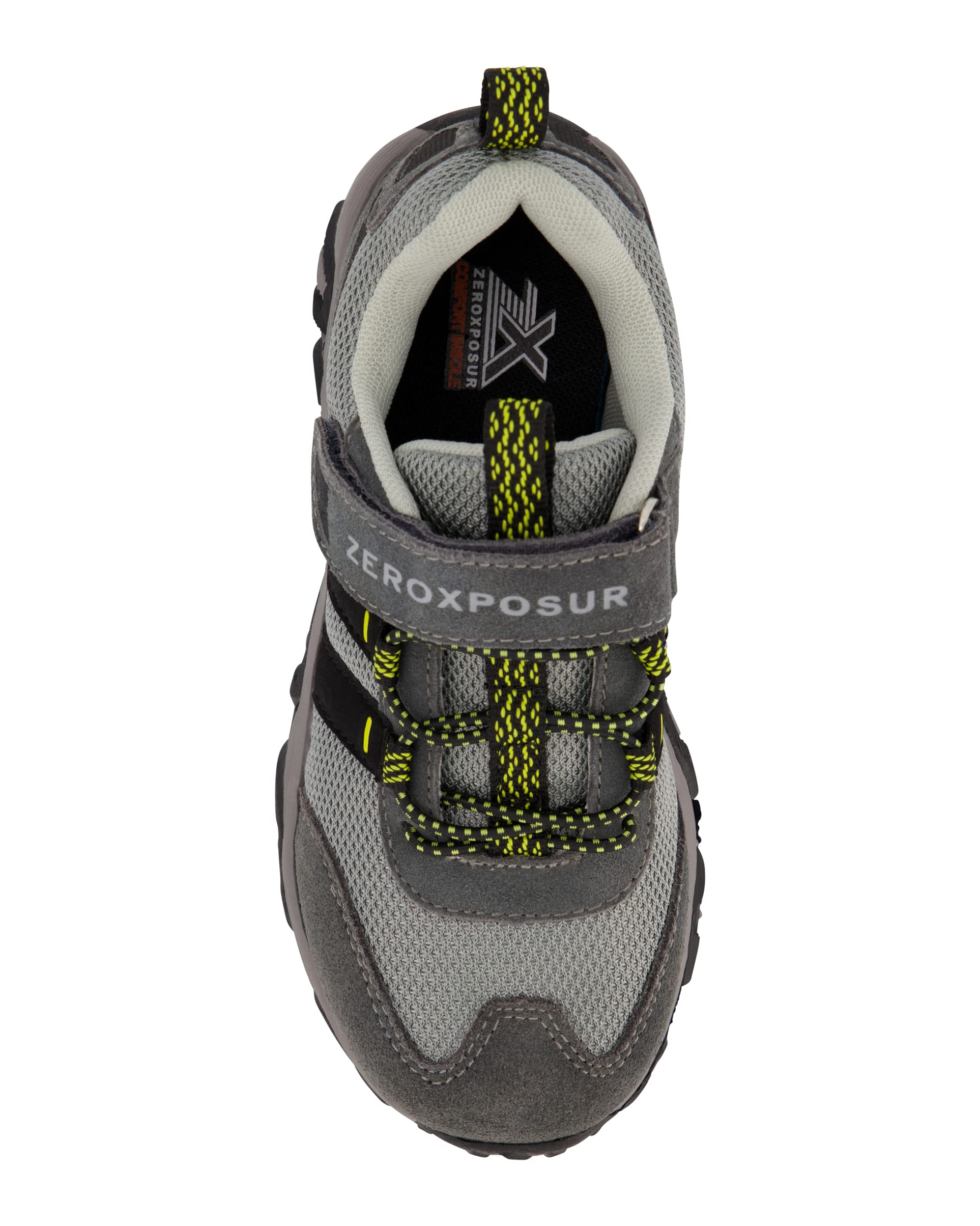 ZeroXposur Boys Denver Mesh Trail Shoes - Boys Hiking Shoes - Low-Profile Hiking Boots for Kids (Dark Shadow, 13)