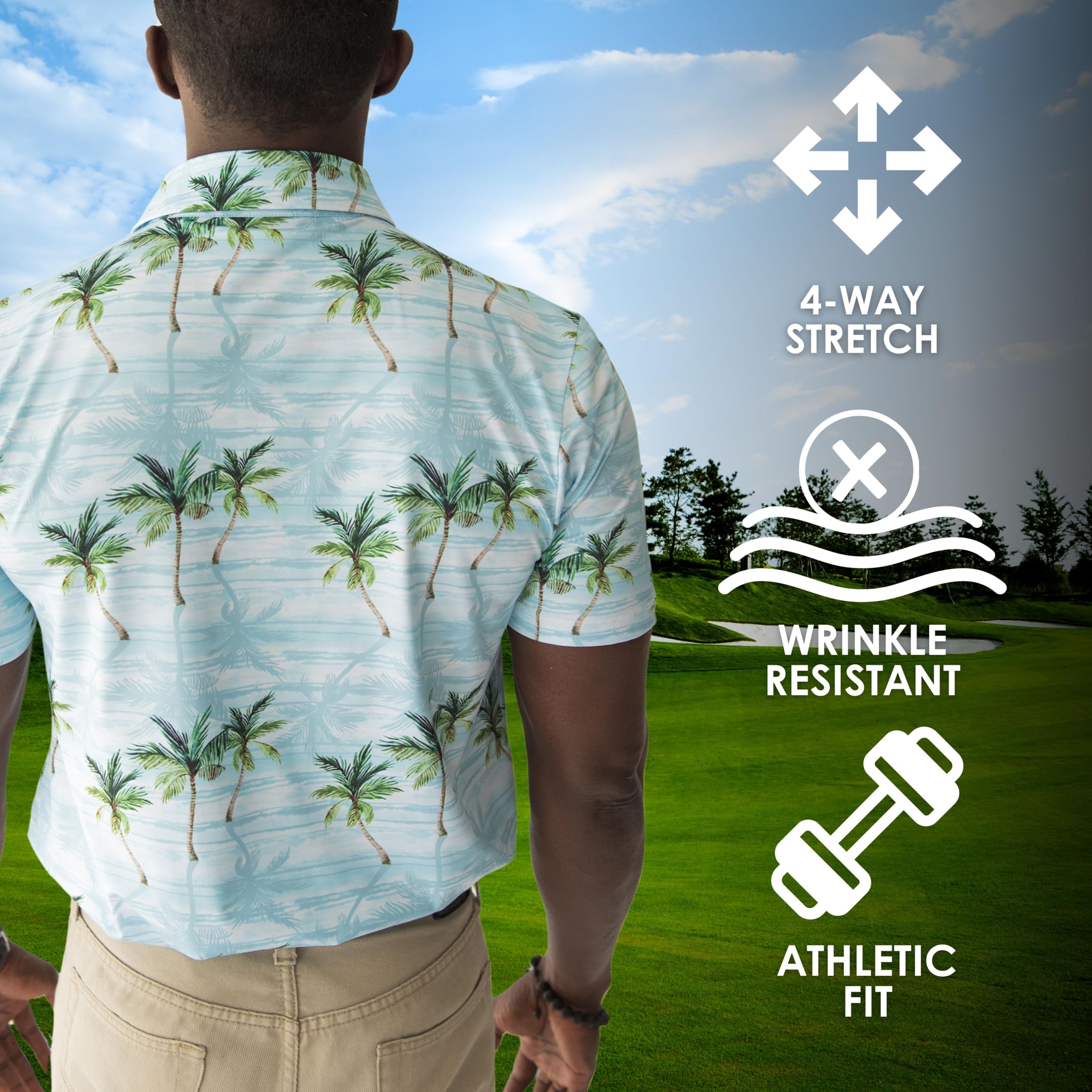 YATTA GOLF Athletic Performance Golf Shirt for Men - (XX-Large) - Dry-fit Comfort, Moisture Wicking, 4-Way Stretch, Short Sleeve Casual Polo Shirt