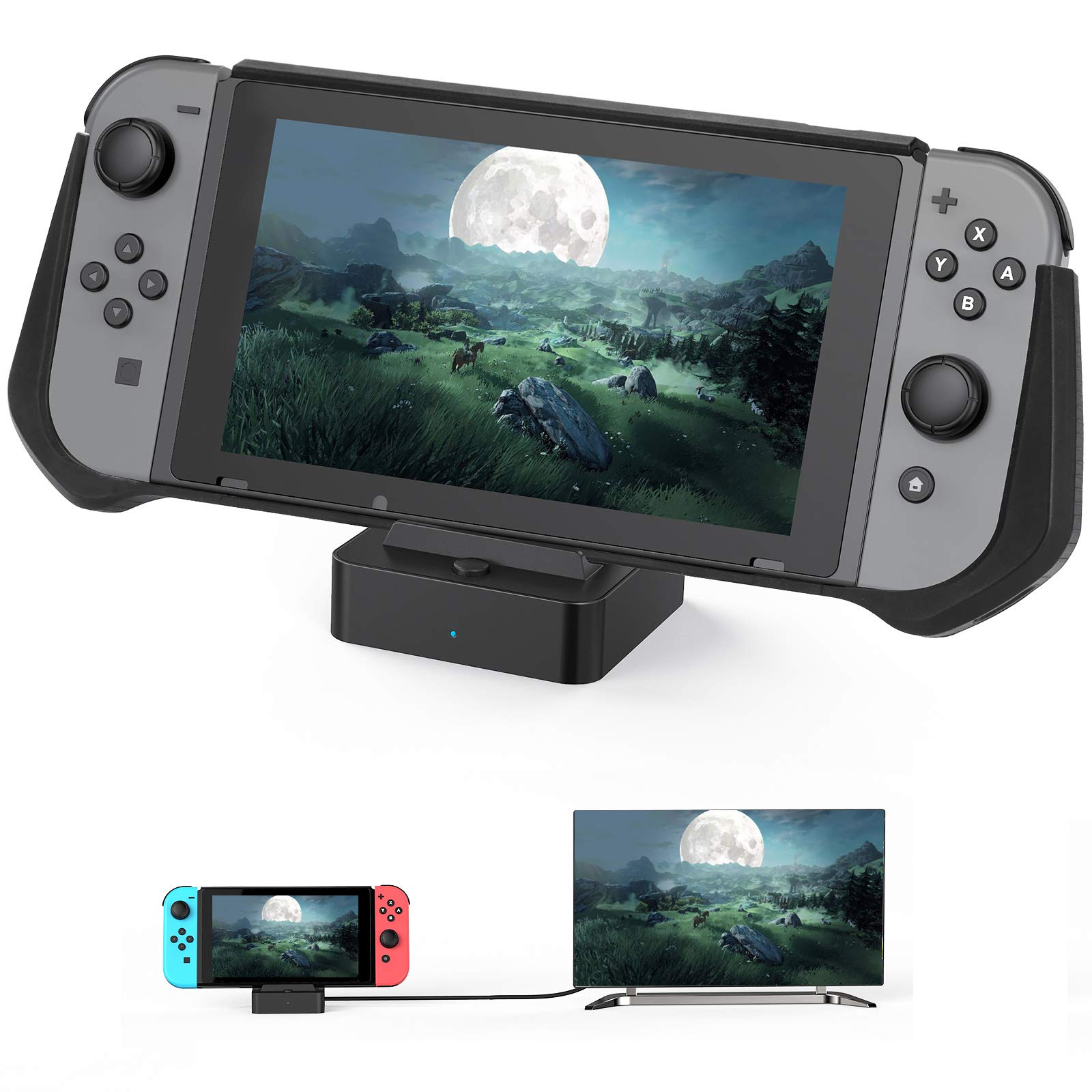 Vivefox Switch TV Dock, Vivefox Aluminum Portable Switch Docking Station HDMI TV Adapter Switch Charging Dock Replacement Compatible with Nintendo Switch Charge and Play Kit