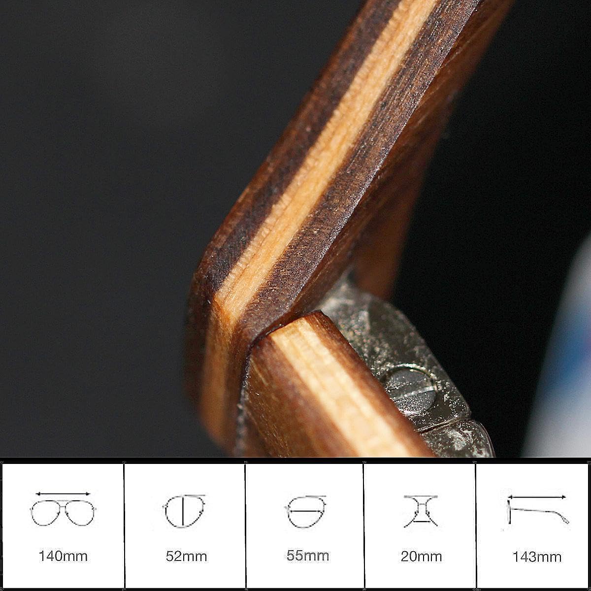 WOODONLY Aviator Wood Polarized Sunglasses - Cool Style Wooden Sun Glasses with Bamboo Case for Men and Women Perfect Gifts (walnut)