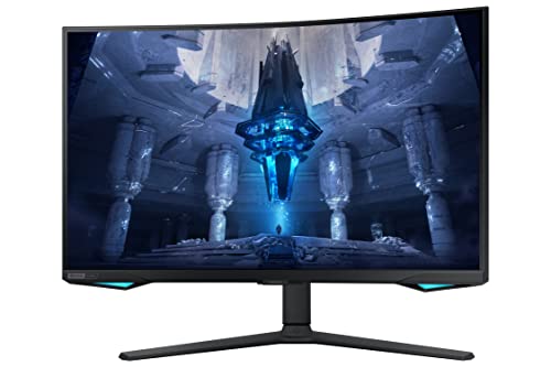 SAMSUNG 32" Odyssey Neo G7 4K UHD 165Hz 1ms G-Sync 1000R Curved Gaming Monitor, Quantum HDR2000, AMD FreeSync Premium Pro, Ultrawide Game View, DisplayPort, HDMI, Height Adjustable Stand, Black, 2022