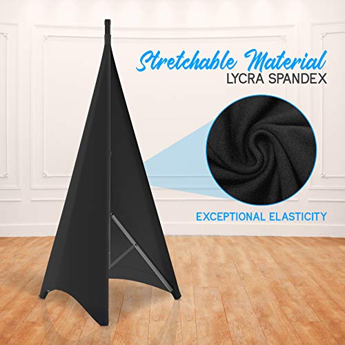 Pyle Universal Lighting Tripod Stand Scrim - Double-Sided DJ Speaker; Light Stand Skirt Cover with Hook and Loop; Bag Made from Stretchable Lycra Spandex; Fit Stands Up to 75” x 43”PSCRIM2B (Black)