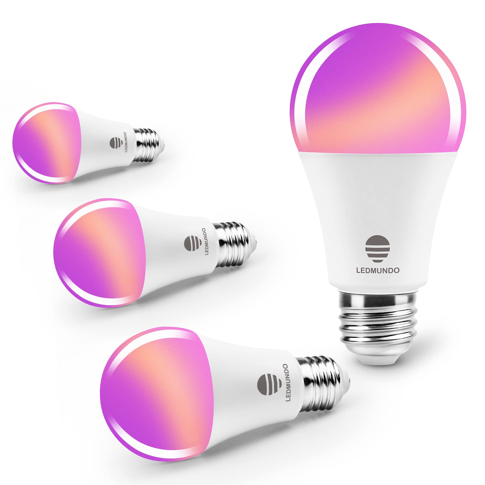 Smart Light Bulbs, 2700K-6500K - 11W - 100W Equivalent - WiFi RGBCW A19 LED Bulb E26 Base - 1100LM - WiFi Light Bulb - Color Changing Bulb, Compatible with Alexa/Google Home, 4 Pack