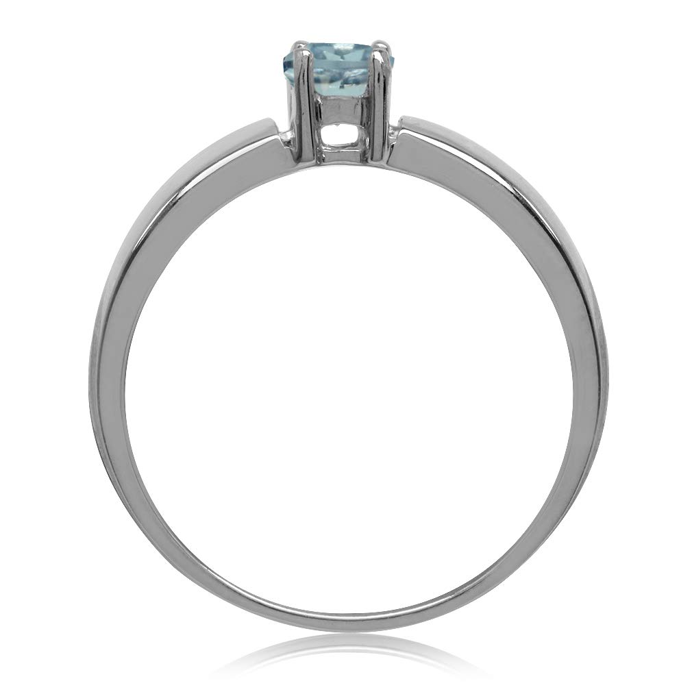 Silvershake Simulated Color Change Alexandrite White Gold Plated 925 Sterling Silver Solitaire Ring Size 6