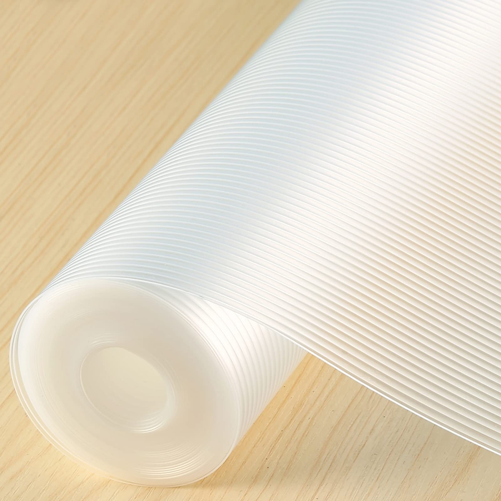 White and Clear Shelf Cabinet Liner, Drawer Liners Non-Adhesive 12 in X 20 Ft, Strong Grip Non Slip Shelving Liner for Kitchen Cabinets, Easy Install Storage, Drawers, Shelves Kitchenware Tableware L