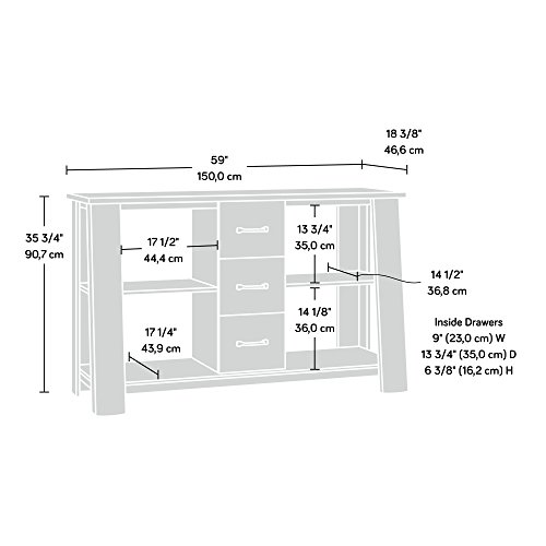 Sauder Boone Mountain Credenza, For TV's up to 60", Craftsman Oak finish