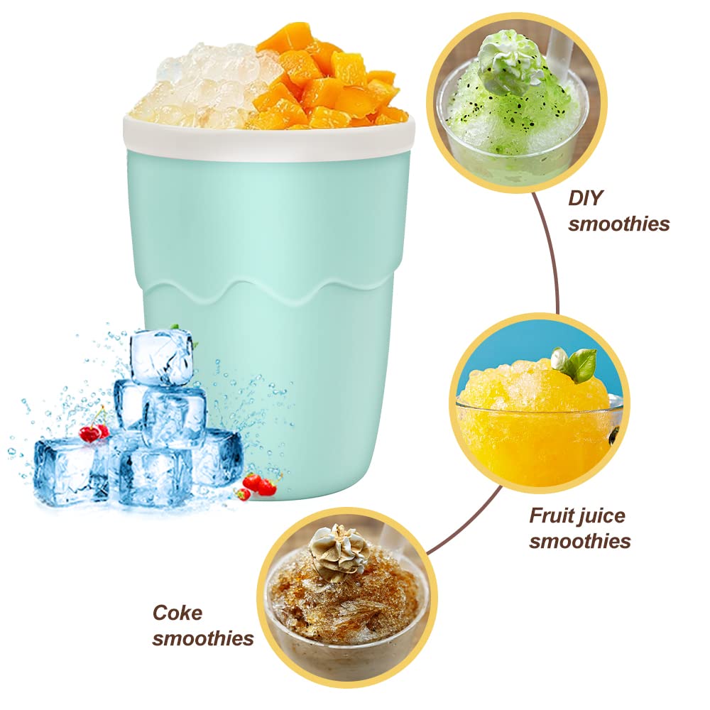 Slushie Maker Cup, 500ml Big Magic Quick Frozen Smoothies Cup Cooling Cup Double Layer Squeeze Cup Slushy Maker, Homemade Ice Cream Maker DIY it for Children and Family