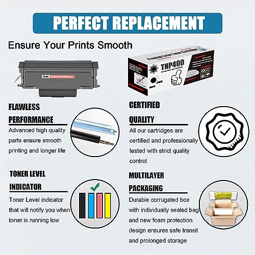 ROMHER TNP400 Toner Cartridge Replacement Compatible Standard Capacity for Konica Minolta (with Chip) Work for Konica Minolta Bizhub 3002MF 3022MF Printers