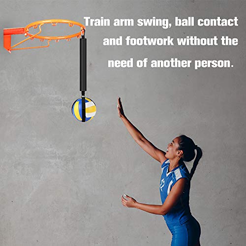 TOBWOLF Volleyball Spike Trainer, Volleyball Spike Training System for Basketball Hoop, Volleyball Equipment Training Aid Improves Serving, Jumping, Arm Swing Mechanics and Spiking Power