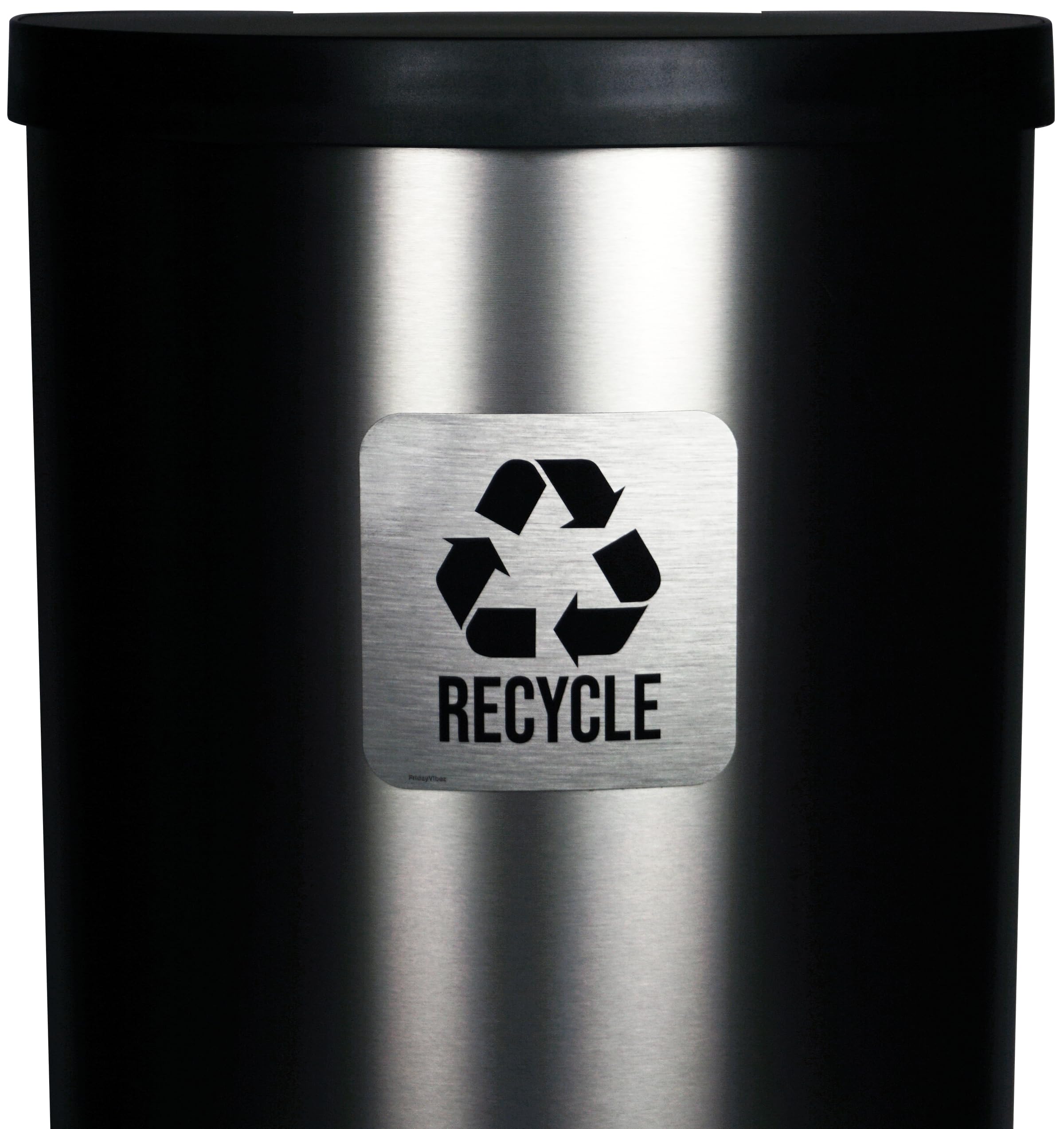 Recycle and Trash Magnets for Kitchen Trash Cans and Recycling Bins, Indoor Trash and Recycle Magnet Combo for Garbage Can Logo Symbol, 2 Magnetic Sticker Adhesives, 5.5 Inch Square, Outdoor Waste Bin