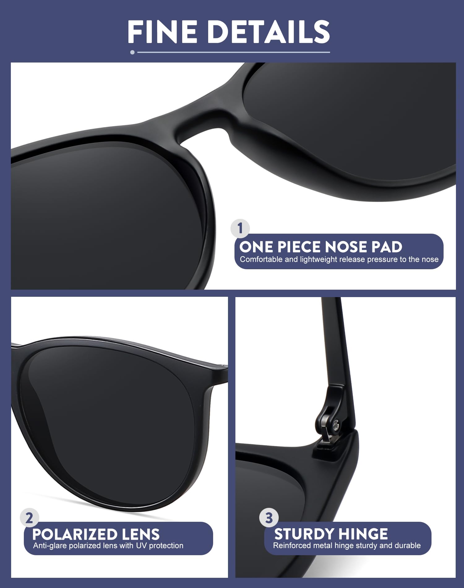 WOWSUN Retro sunglasses womens 2024 trendy round classic glasses