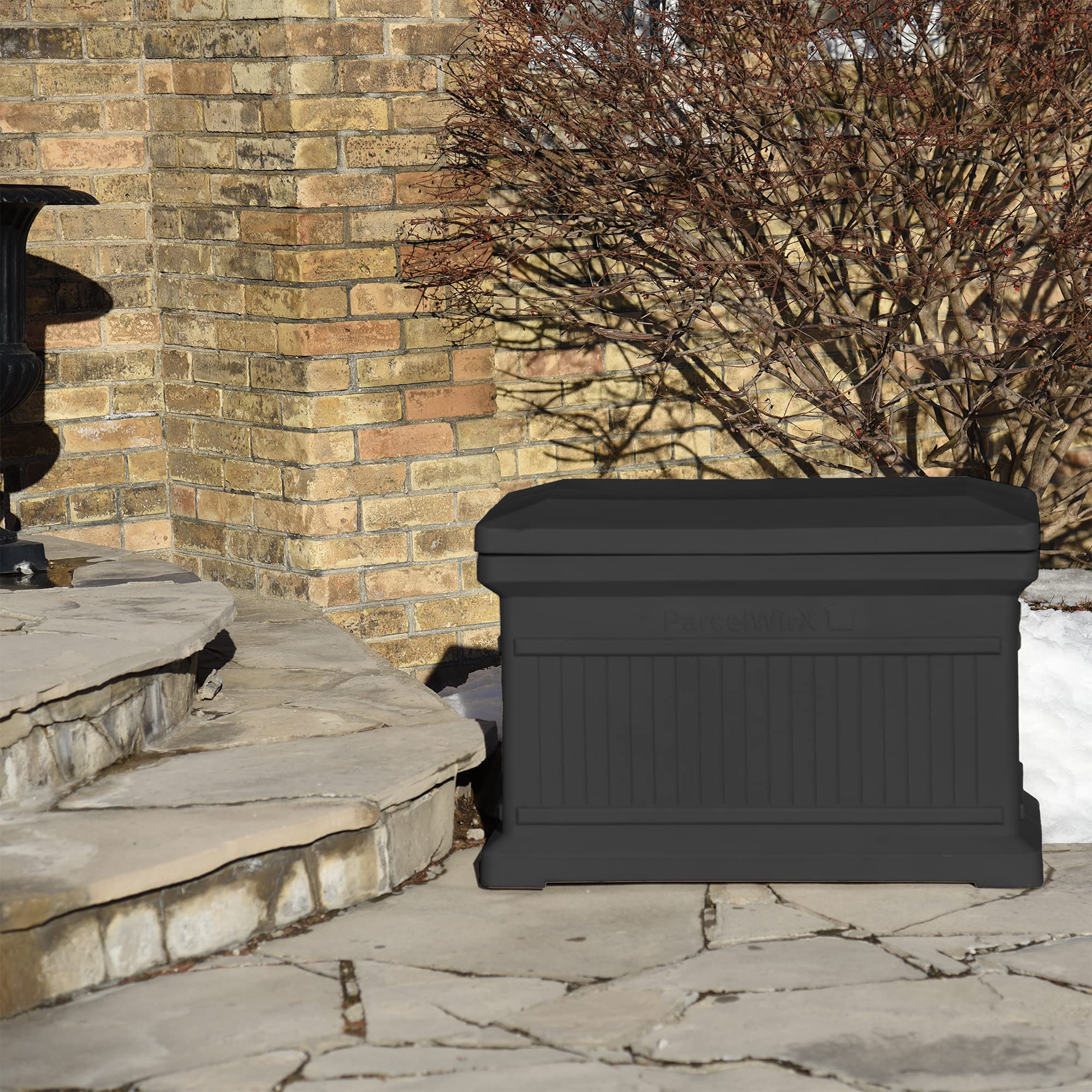 RTS Companies Inc 550200501A7981 Home Accents Parcelwirx Standard Horizontal Delivery Drop Box with Lift Off Lid, Graphite