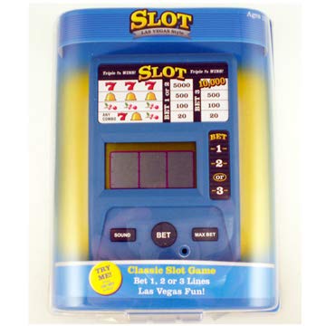 RecZone LLC Vegas Gambling Electronic Travel Game Pack - Slot Machine, Poker, and Blackjack Handheld Game