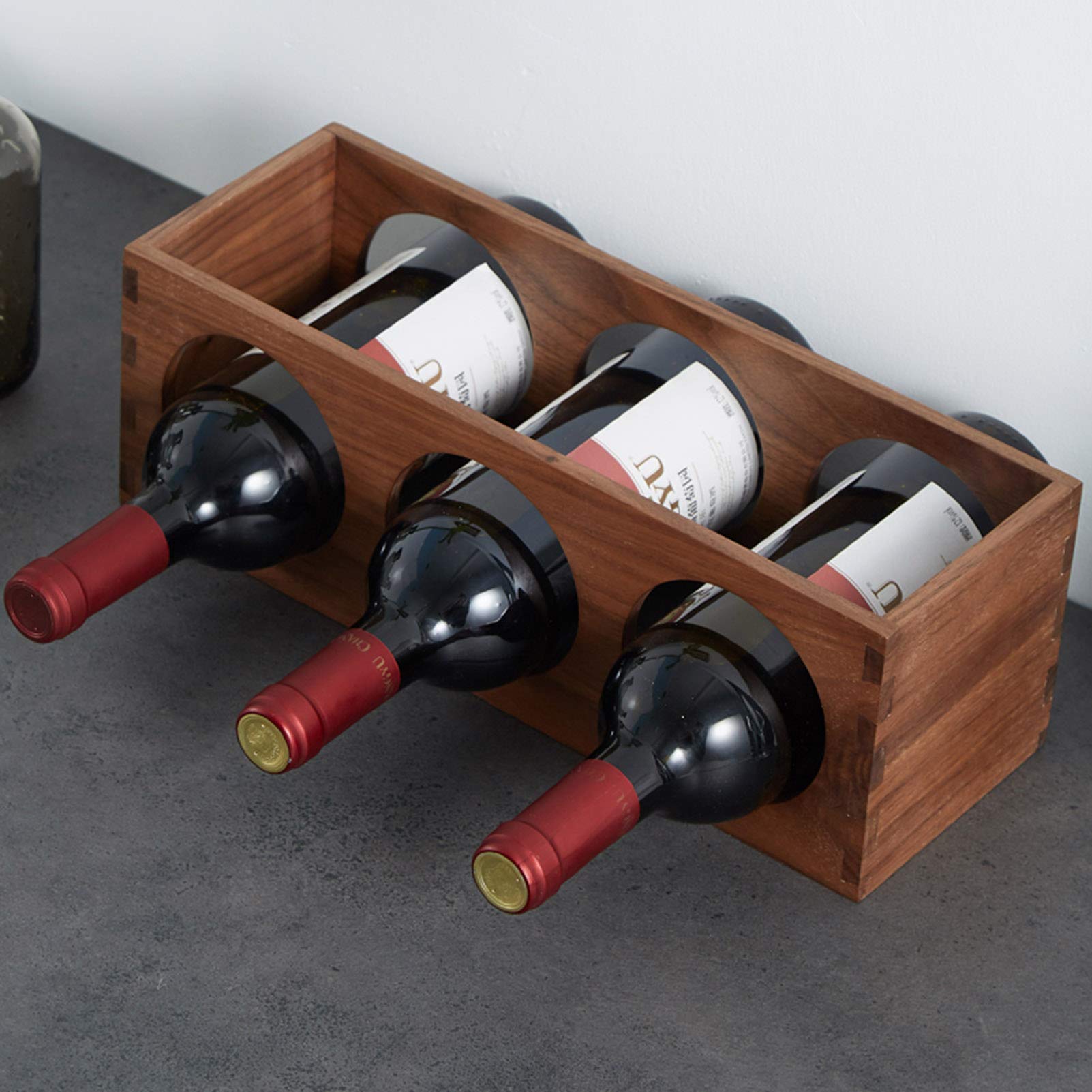 XWZJY Wine Bottle Holder Kitchen Dining Room Tabletop Wine Storage Rack for Horizontal or Vertical,Walnut Wood,121235cm