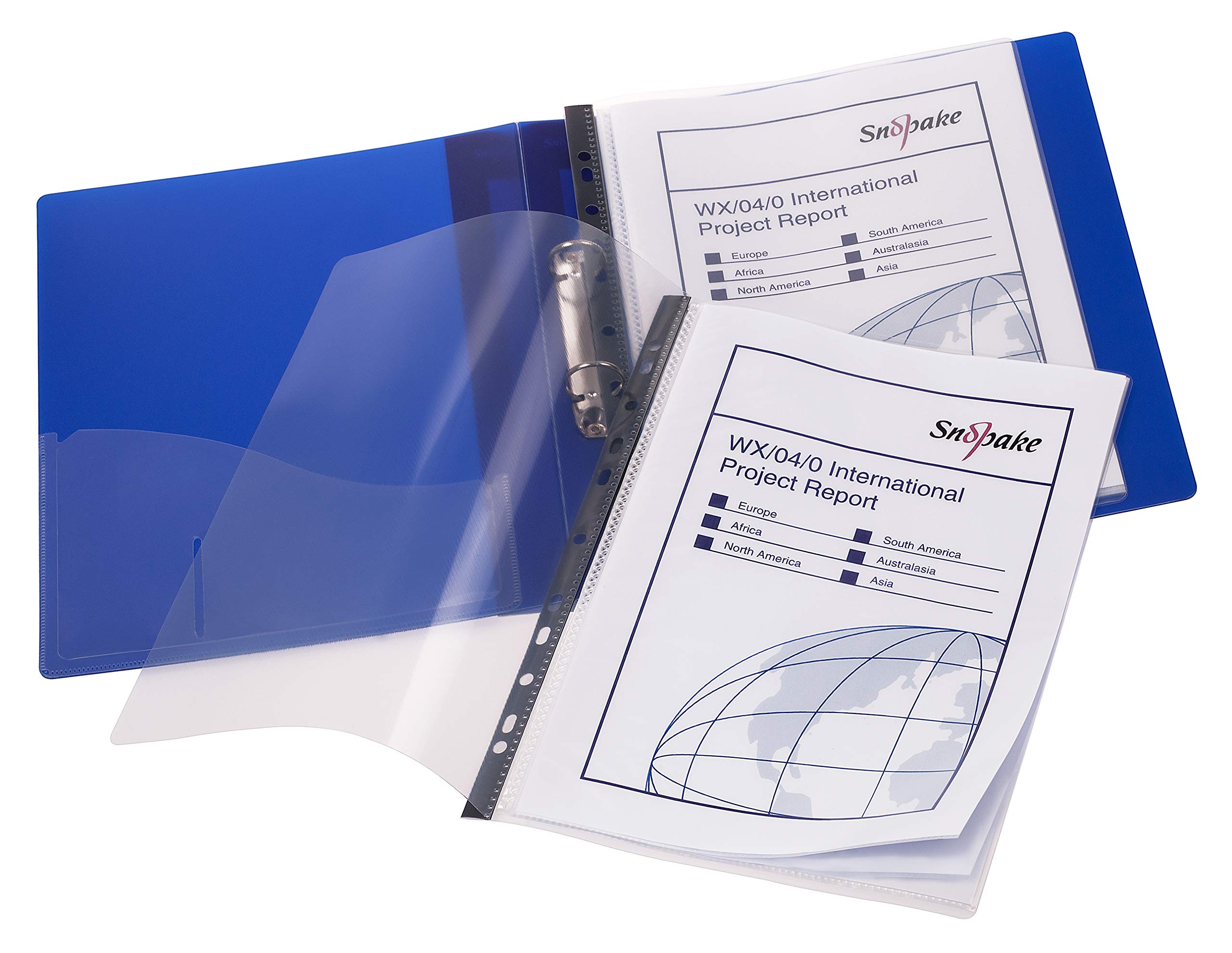 Snopake A4 20 Pocket Clear RingBinder Display Book [Pack of 5] with Multi-Punched Reinforced Spine [14890]