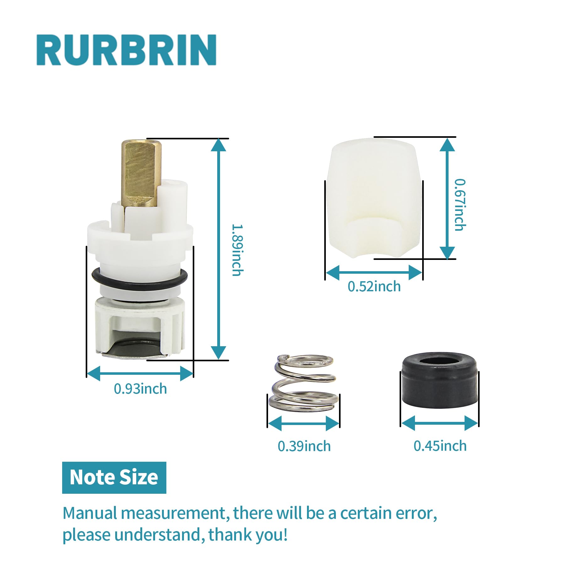 RP25513 Faucet Cartridge Stem Assembly Repair Kit Compatible with Most Delta Two-Handle Faucets, Come with RP4993 Seat & Spring,Fit for Lavatory Faucet (2 Pack)