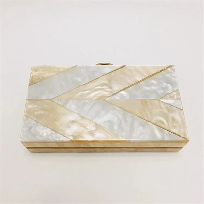 ZHUHW Double-Faced Striped Patchwork Acrylic Evening Bag Wedding Handbags Woman Shoulder Crossbody Bags Clutches