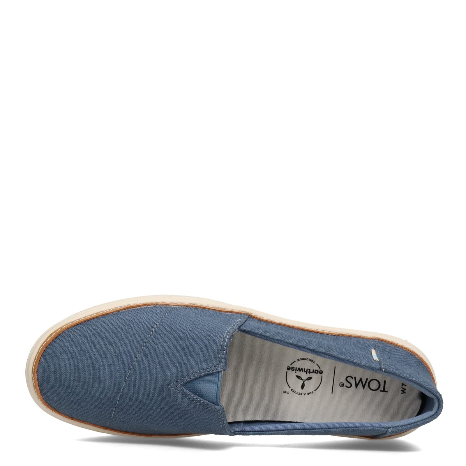 TOMS Women's Parker Linen Slip On Sneaker Slate Blue Textured Linen