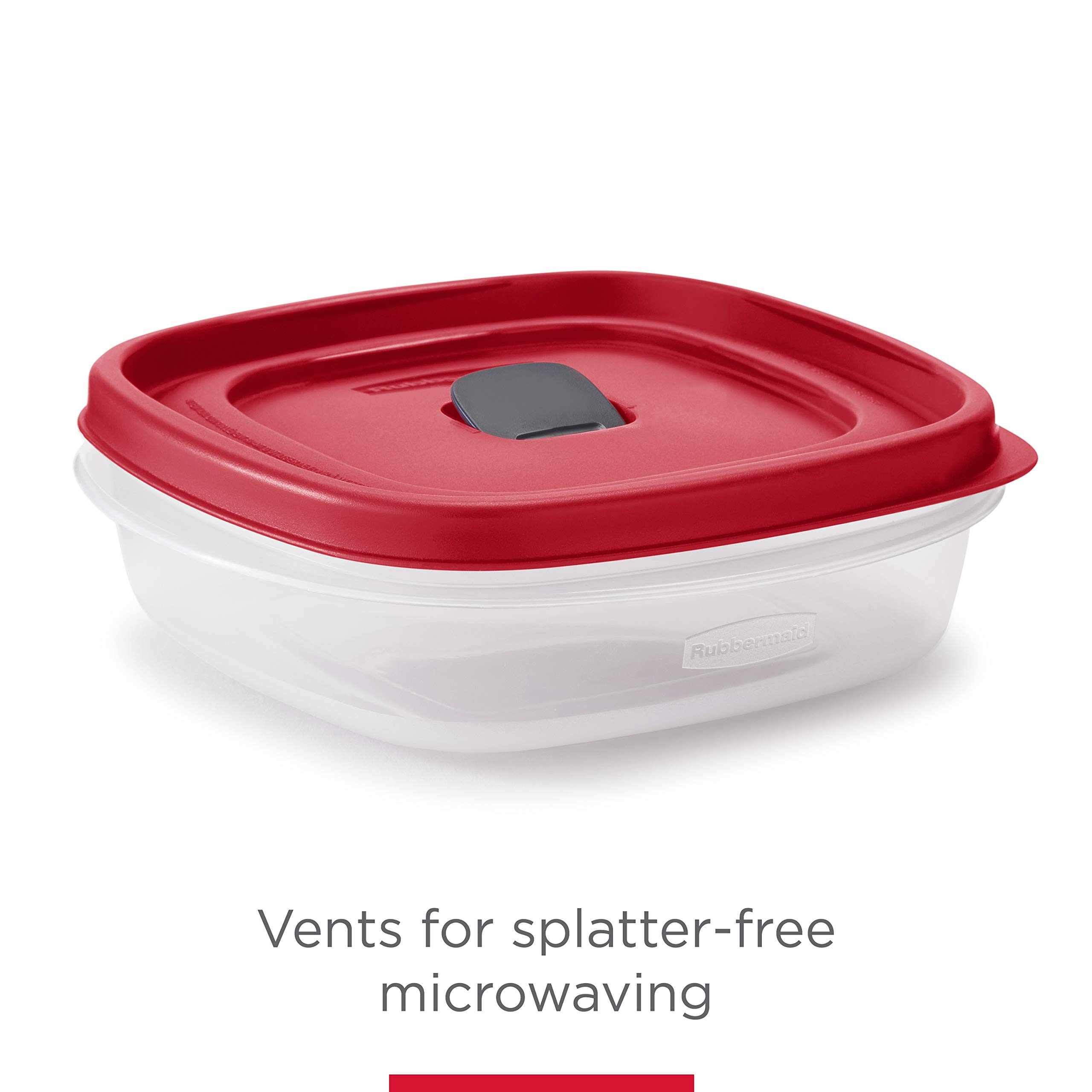 Rubbermaid 16-Piece Food Storage Containers, Red & 32-Piece Food Storage Containers with Lids for Lunch, Meal Prep, and Leftovers, Dishwasher Safe, 5-Cup, Black