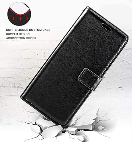 Shantime for Crosscall Core-Z5 Case, Premium PU Leather Magnetic Flip Case Cover with Card Holder and Kickstand for Crosscall Core-Z5 (6.08β) Black